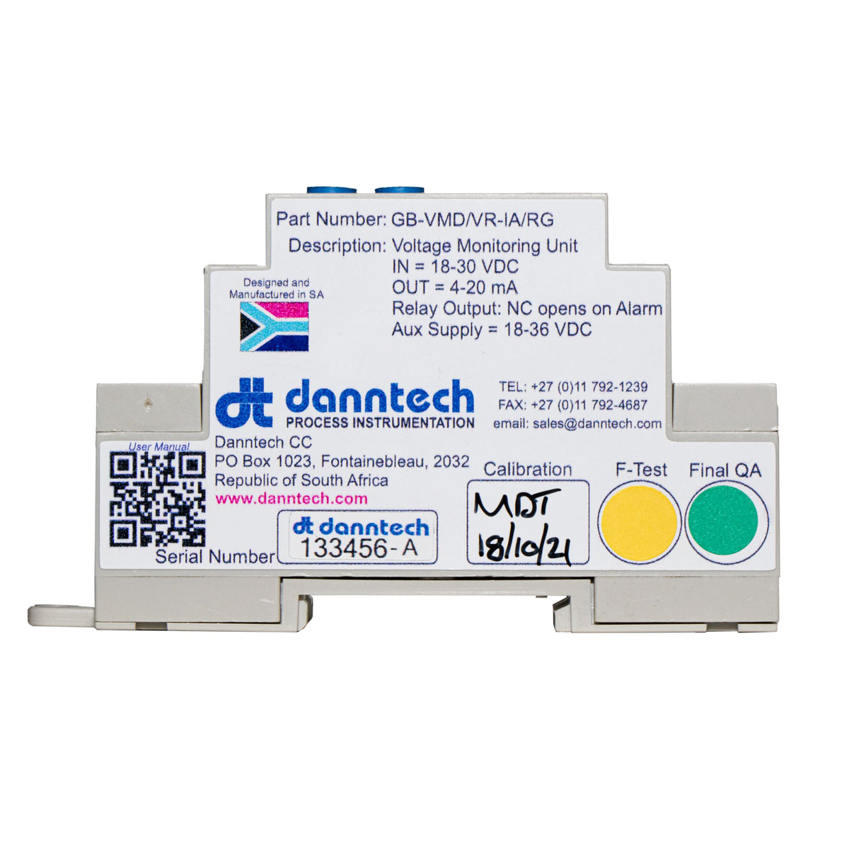 DC Voltage Monitoring Unit - Analogue & Alarm Relay Outputs – Danntech