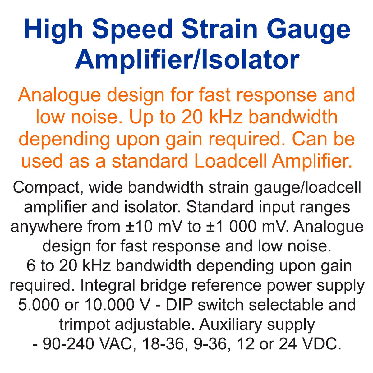 High Speed Strain Gauge Amplifier/Isolator – Danntech